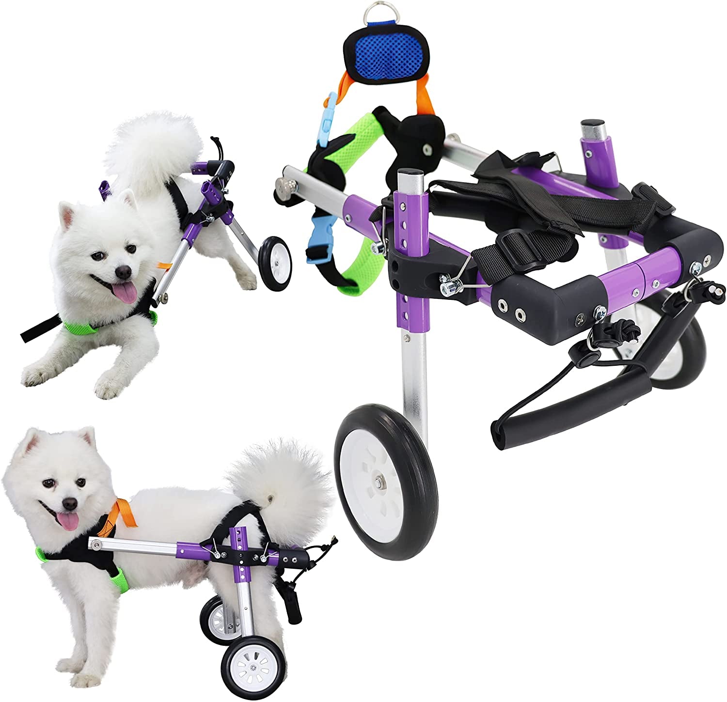 Adjustable Dog Wheelchair for Back Legs，Pet/Doggie Doggy Wheelchairs w ...